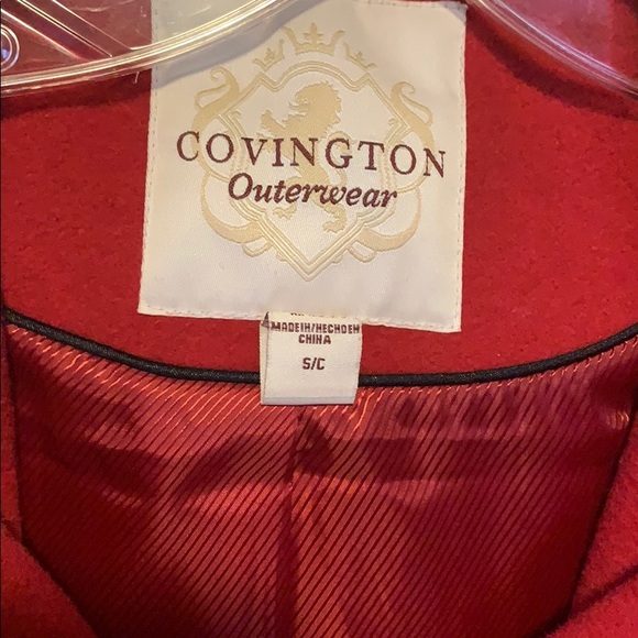 Covington | Jackets & Coats | Covington Outwear Red Womens Peacoat Sm ...